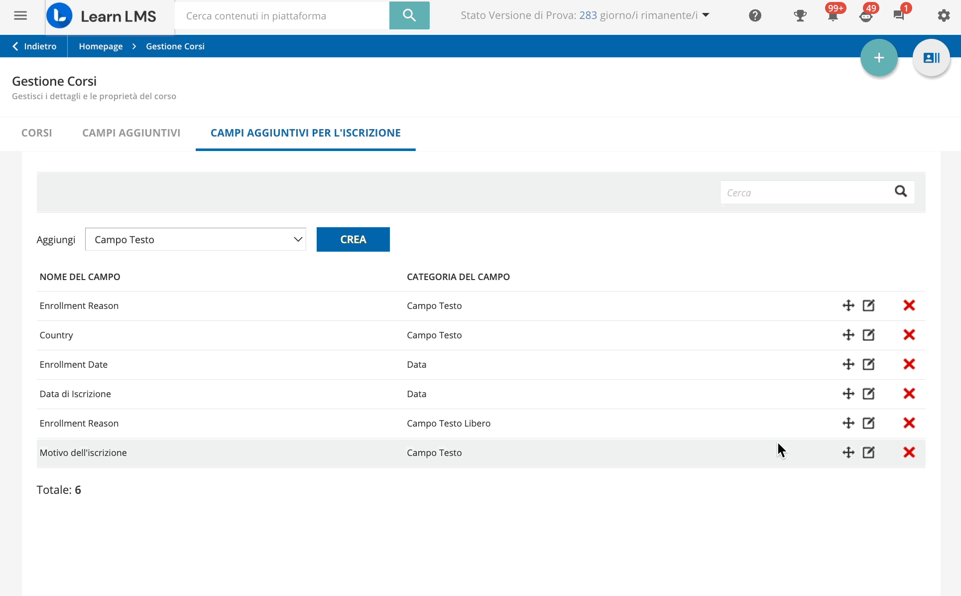 Creare e gestire campi aggiuntivi per l'iscrizione – Docebo Help & Support