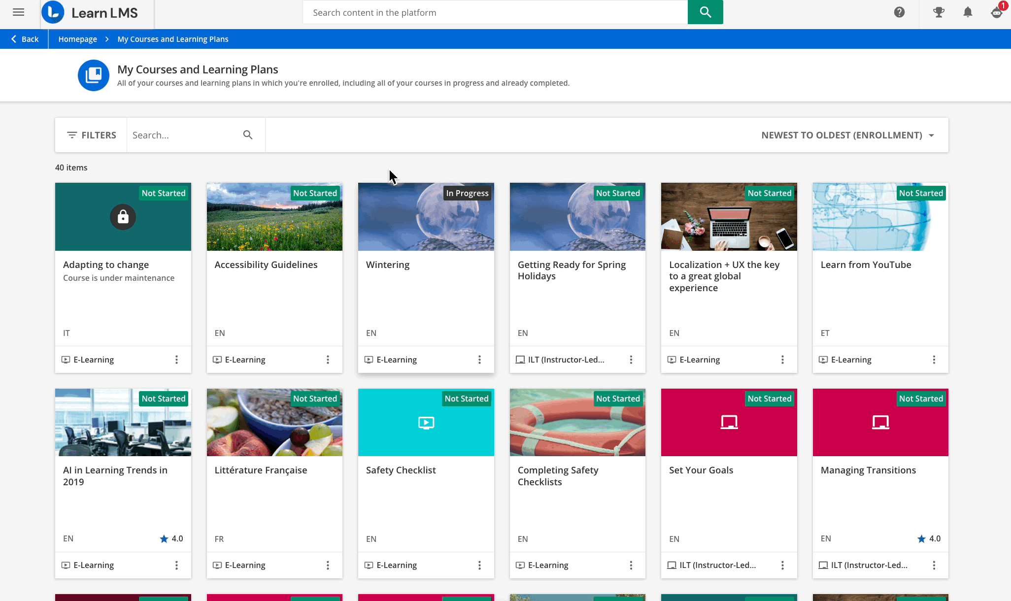 Navigating the My Courses and Learning Plans Page – Docebo Help & Support