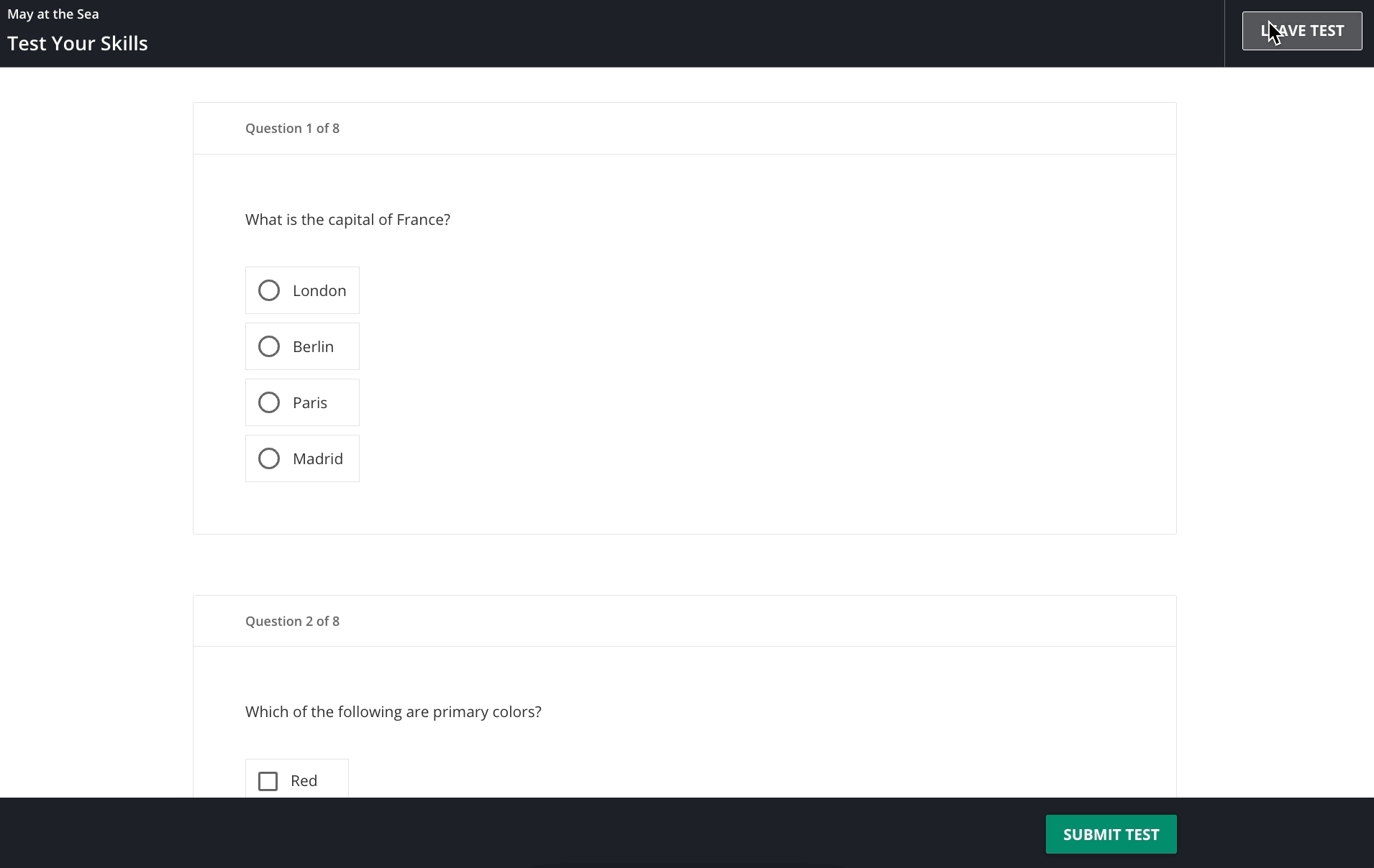 Completing Tests – Docebo Help & Support