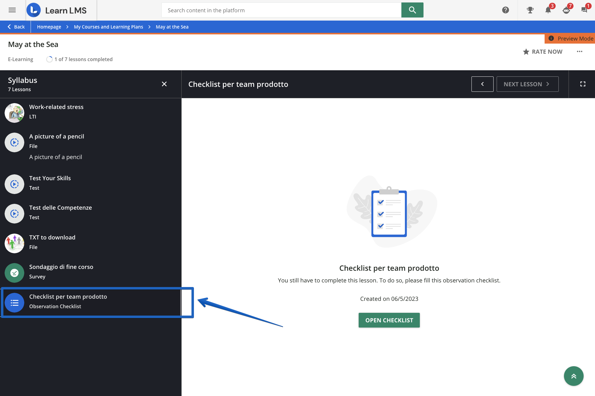 Completing Observation Checklists as a Learner – Docebo Help & Support