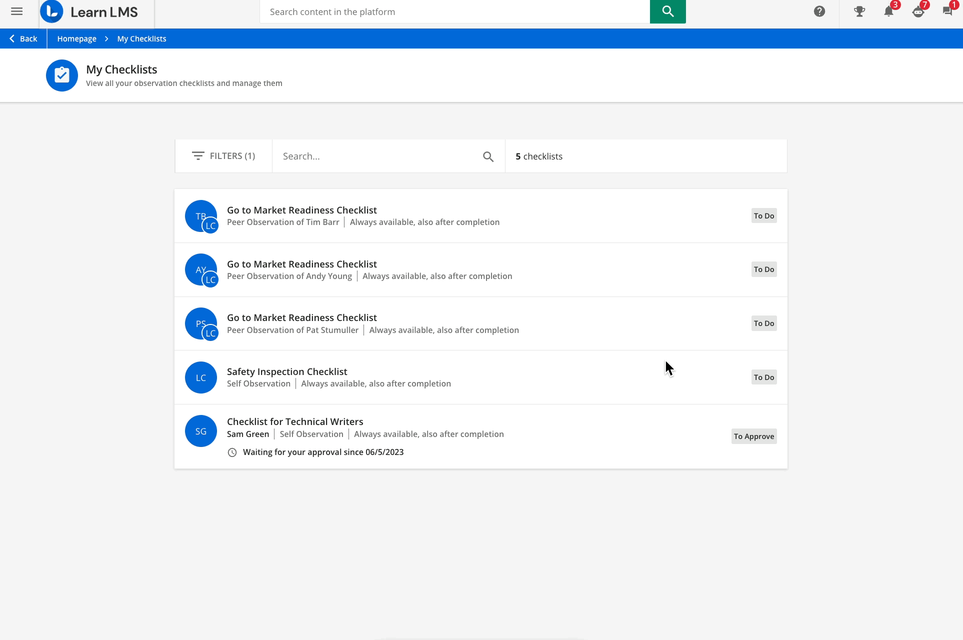 Completing Observation Checklists as a Learner – Docebo Help & Support