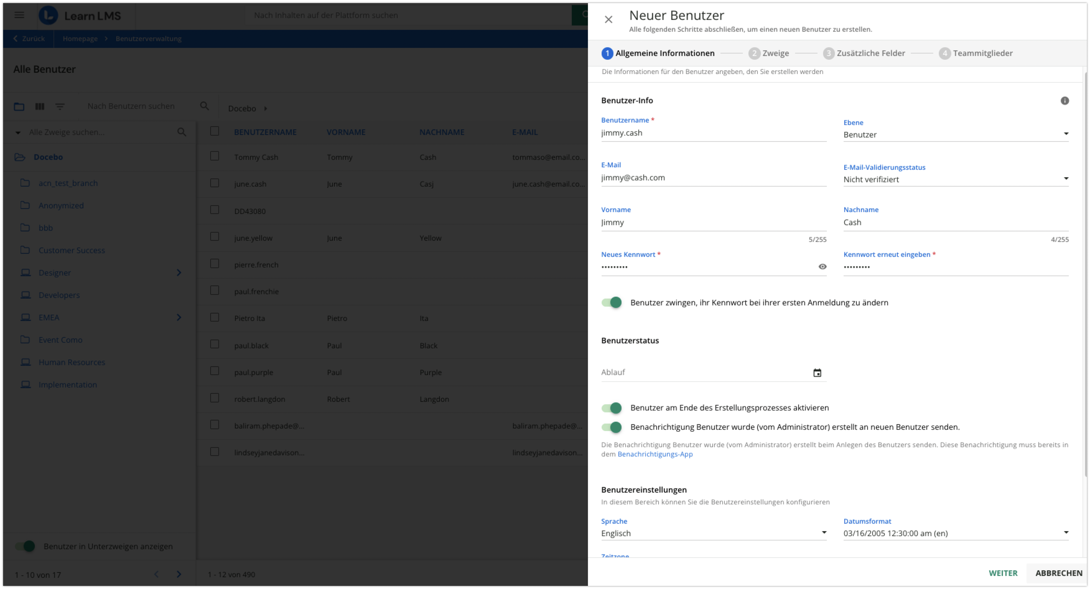 Erstellen und Verwalten von Benutzern – Docebo Help & Support