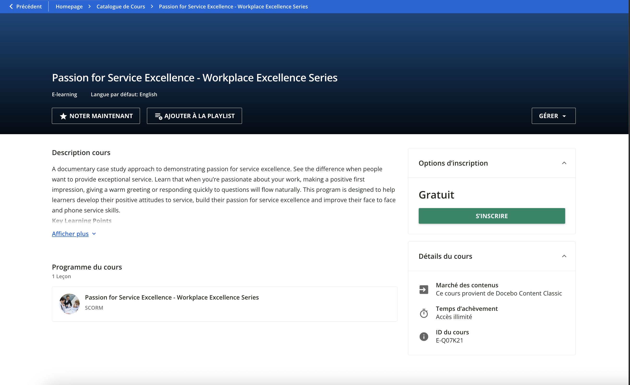 S’auto-inscrire à des cours et plans de formation depuis des catalogues ...