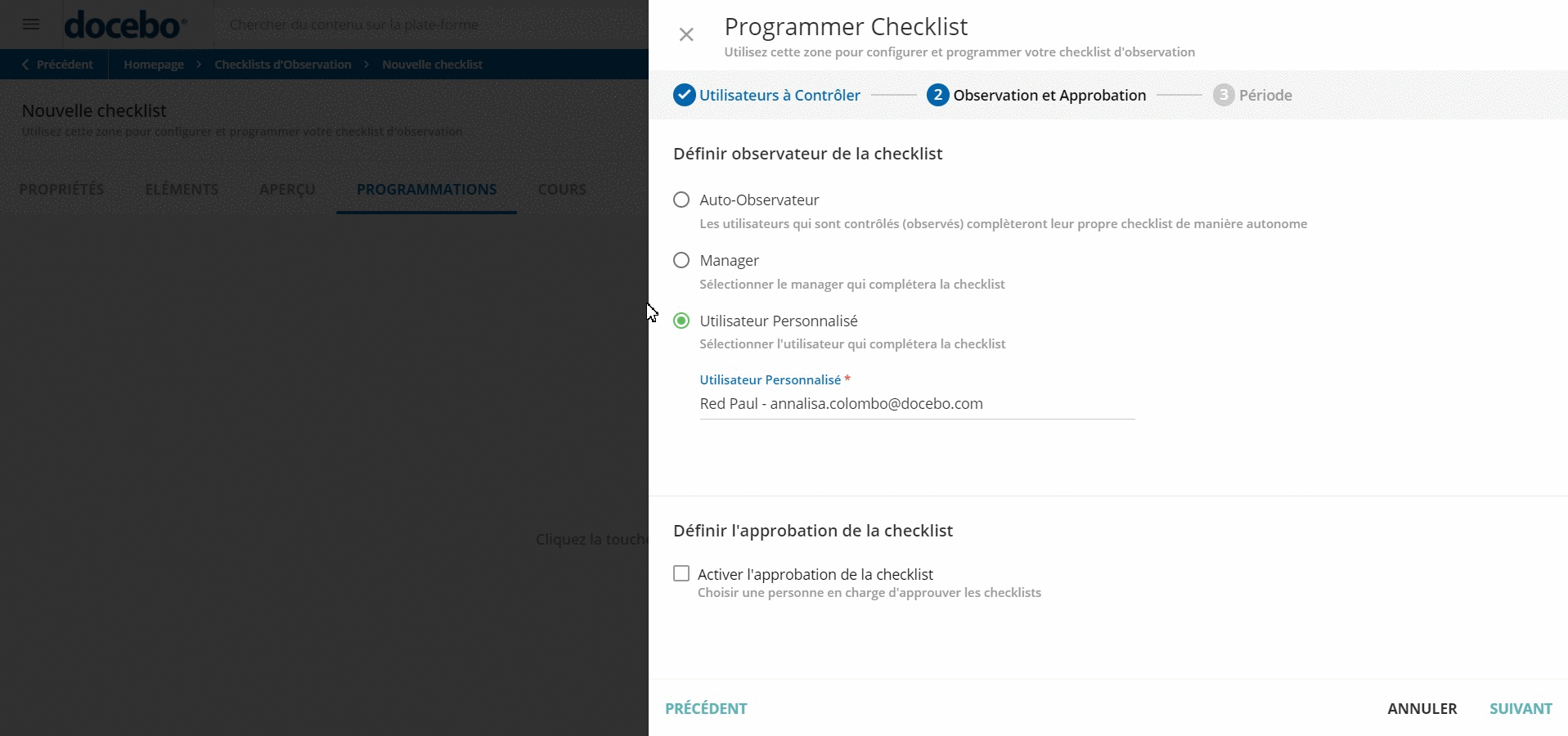 Créer et gérer des checklists d’observation – Docebo Help & Support