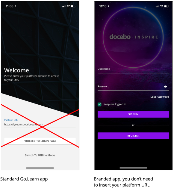 Features for the branded mobile app – Docebo Help & Support